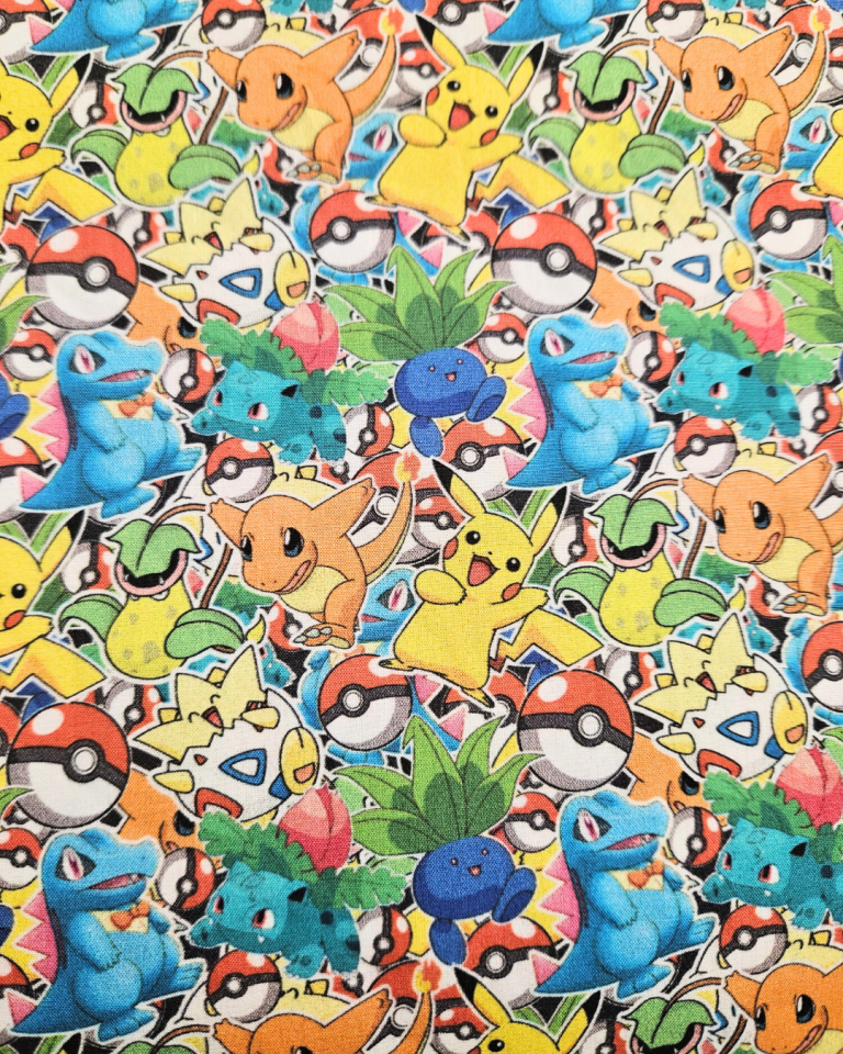 Tela infantil Pokemon Clásico Multicolor – Telas y Retales